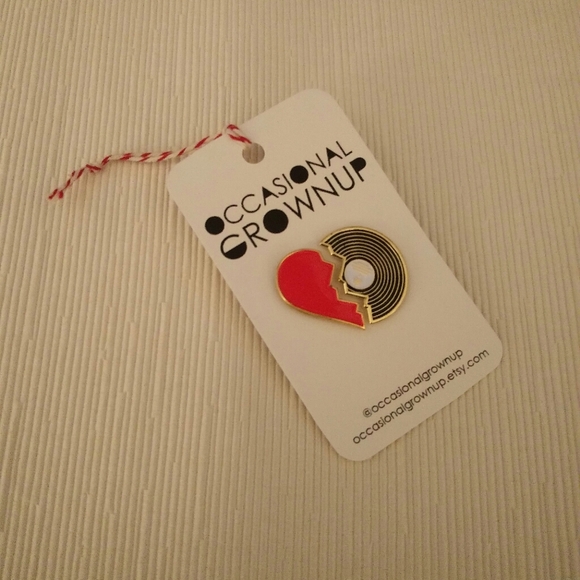 occasionalgrownup | Jewelry | Heart Record Vinyl Music Pin Set Enamel ...